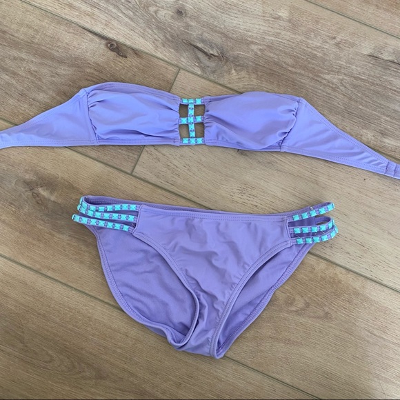 Swim | Purple And Turquoise Studded Bathing Suit | Poshmark